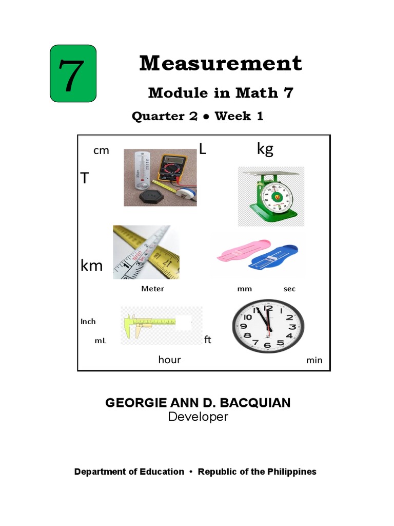 Passed 950-13-21MELCS-Benguet Math7 Q2 W1 Measurement V5 | PDF | Measurement | Litre