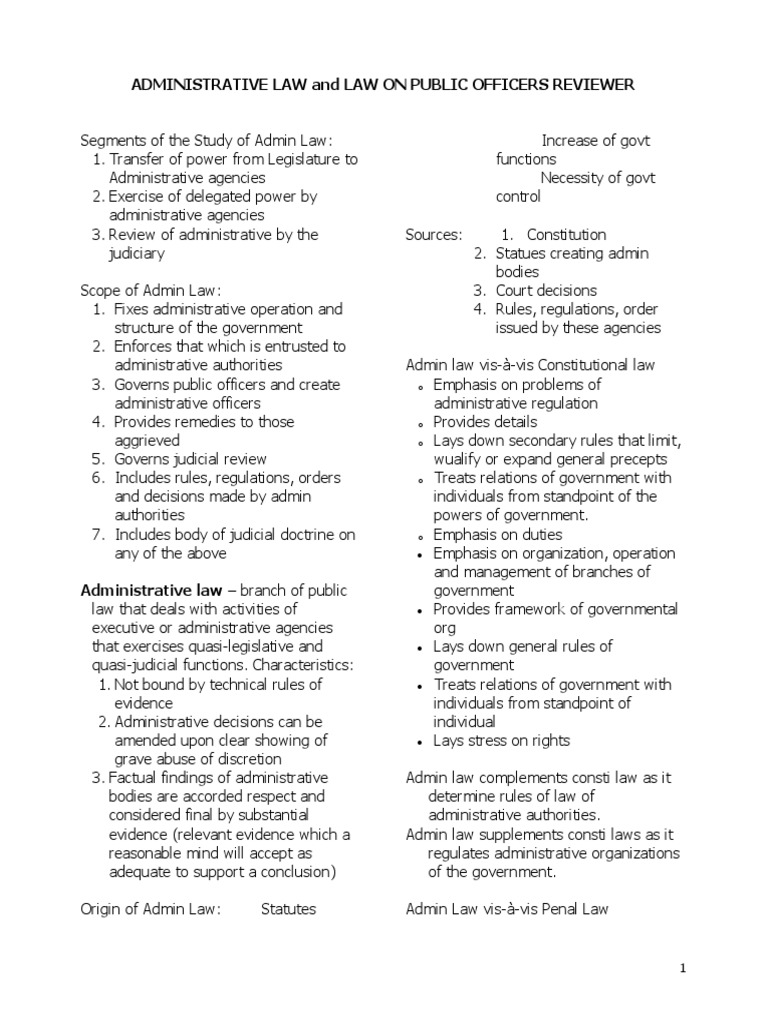 Admin Law Reviewer | PDF