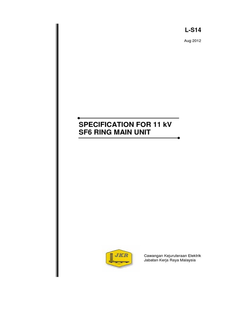 11 kV SF6 Ring Main Unit Specification | PDF | Switch | Manufactured Goods