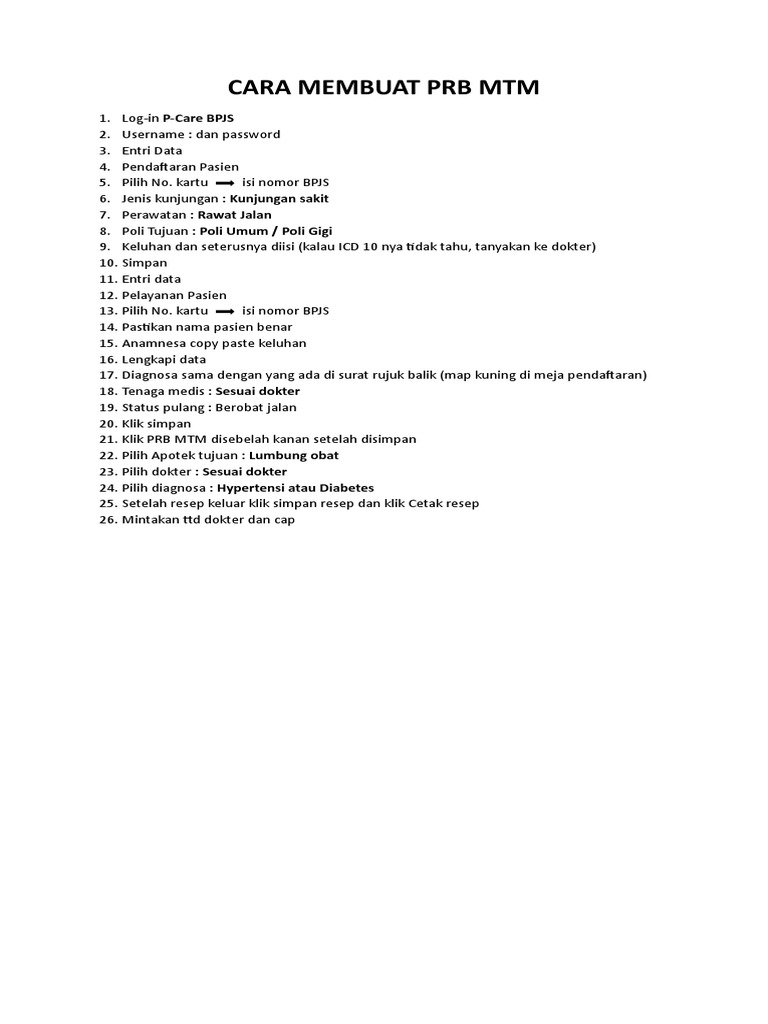 Cara Membuat PRB MTM | PDF