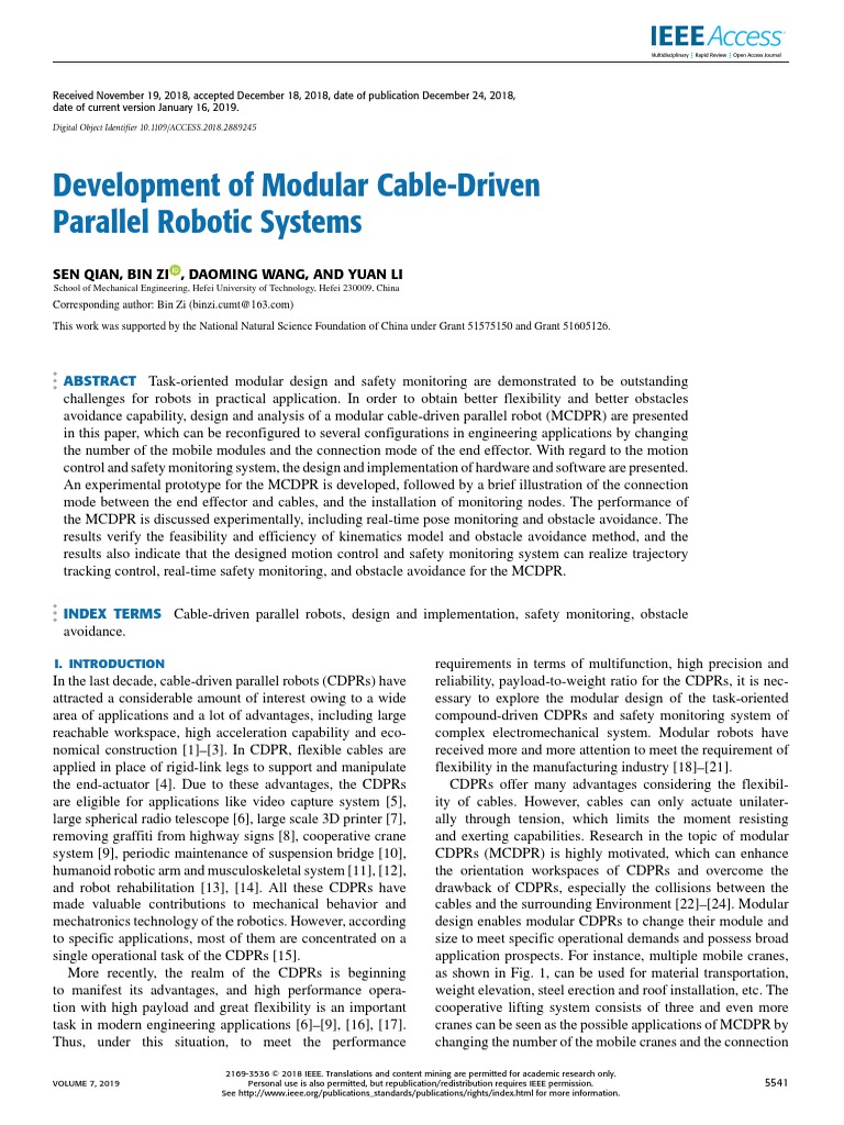 2018 Development - of - Modular - Cable-Driven - Parallel - Robotic - Systems | PDF | Robotics ...