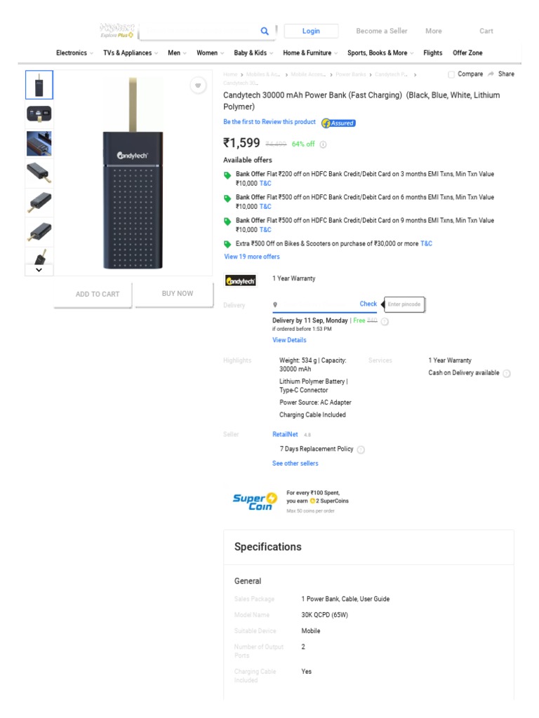 Candytech 30000mAh Power Bank Sale | PDF | Smartphone | Battery Charger