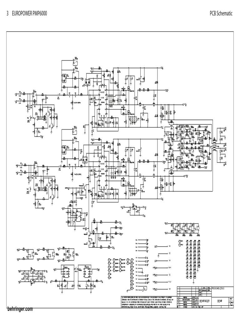 Behringer - EUROPOWER PMP6000 - Service - Manual | PDF