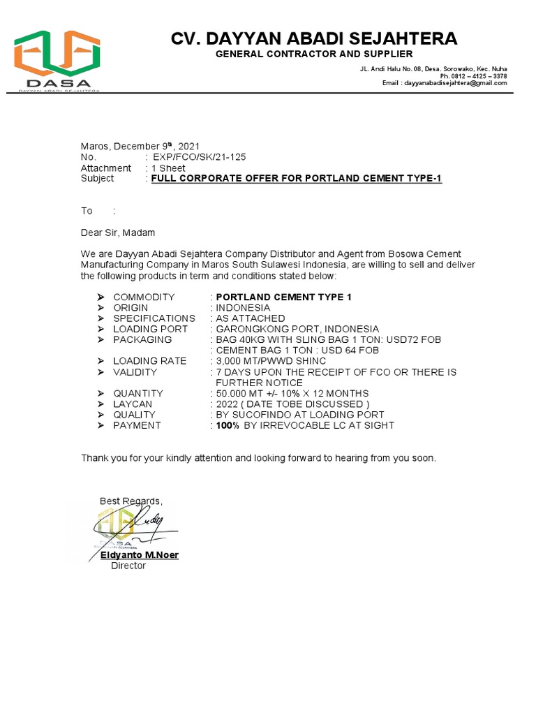 Contoh Corporate Offer | PDF