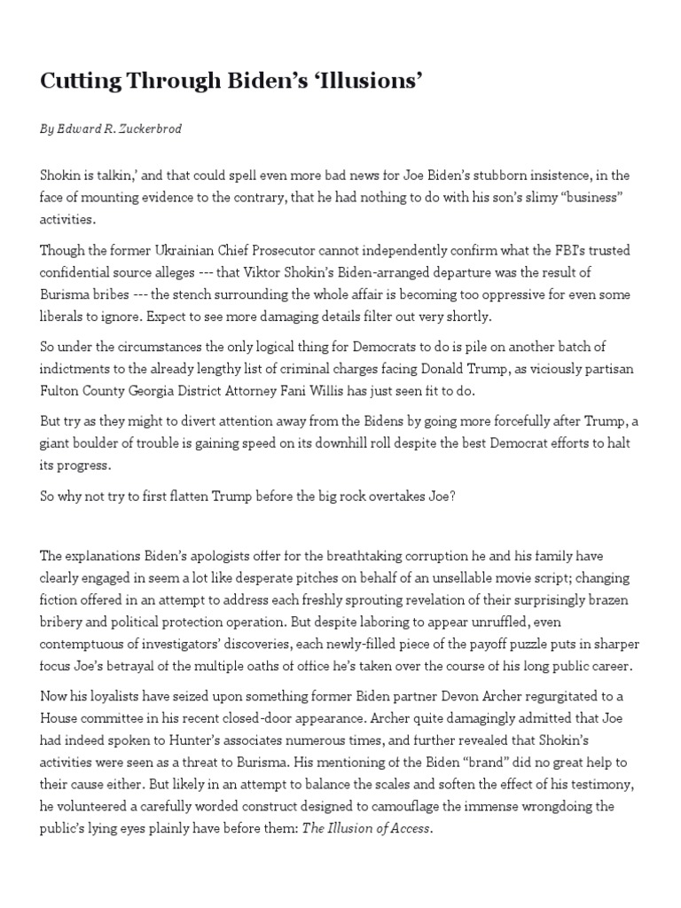 Cutting Through Biden's Illusions' - American Thinker | PDF | Donald ...