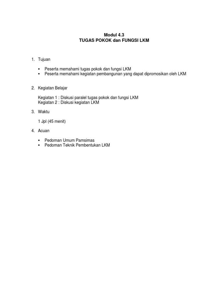 PP - Tugas Pokok Dan Fungsi LKM | PDF