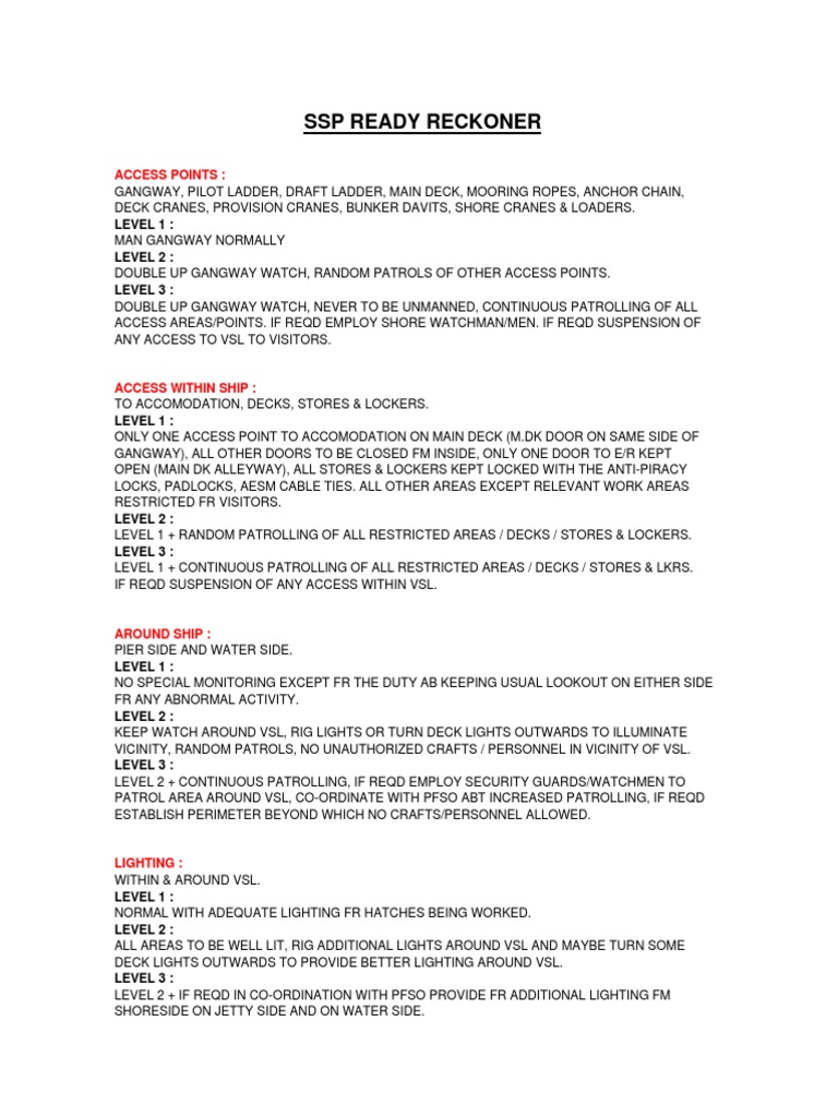 SSP Ready Reckoner | PDF