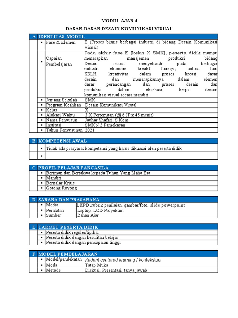 Modul Ajar DKV 2 | PDF
