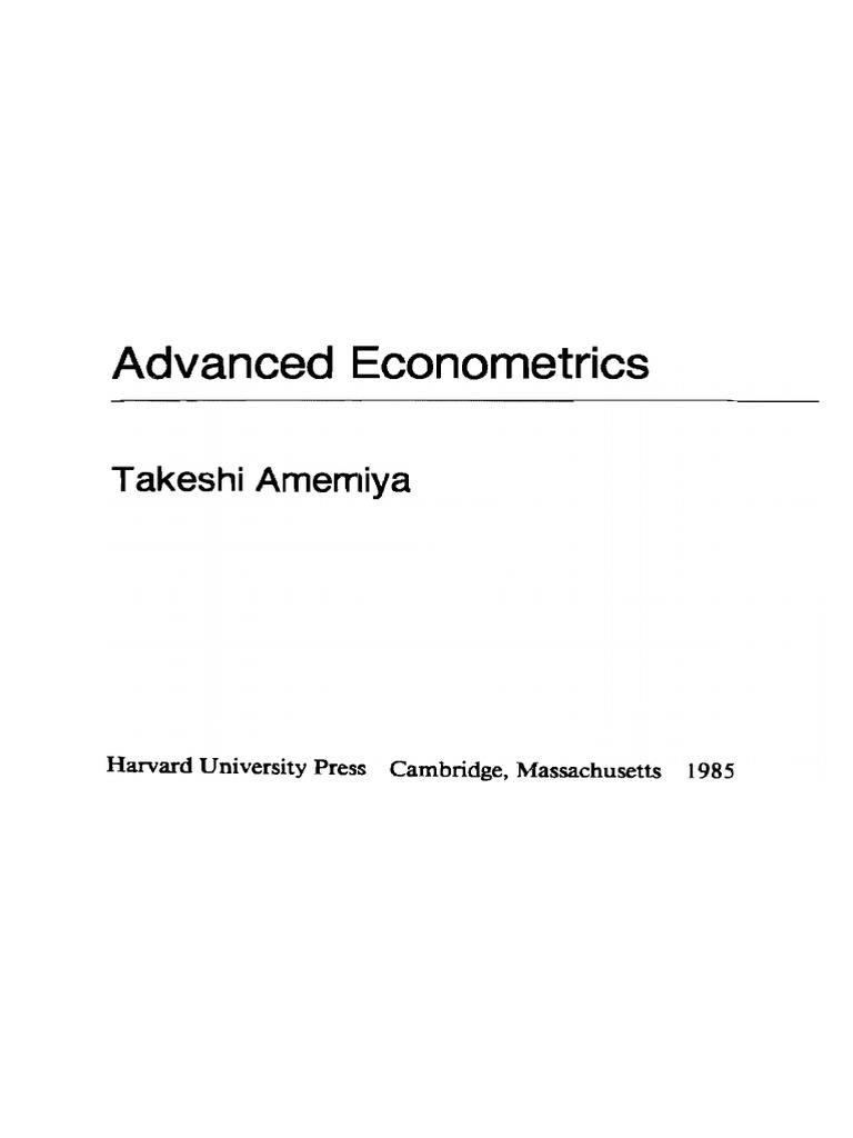 Advanced Econometrics | PDF | Ordinary Least Squares | Econometrics Advanced Econometrics | PDF | Ordinary Least Squares | Econometrics
