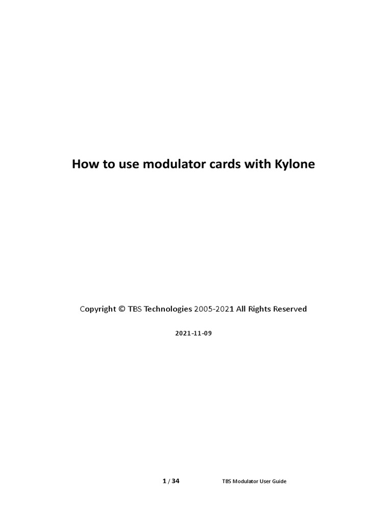 How To Use TBS Modulator Cards With Kylone | PDF | Streaming Media ...