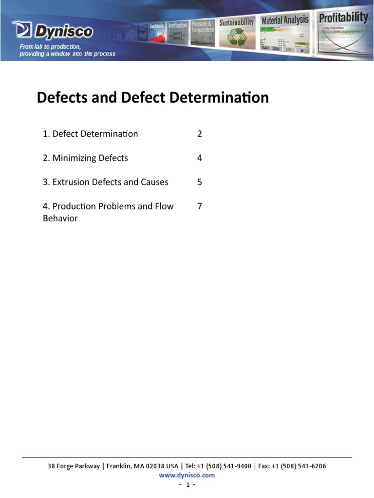 Defects and Defect Detection | PDF | Extrusion | Rheology