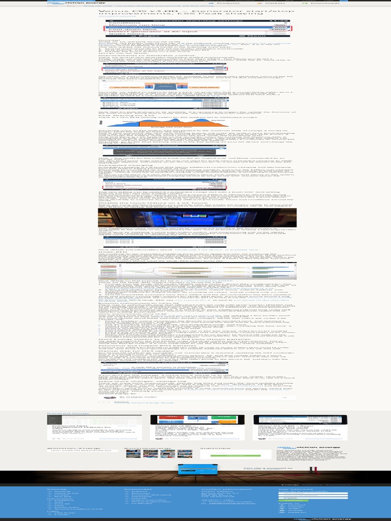 Venus OS v3.00 - Generator Start - Stop Improvements, ESS Peak Shaving ...