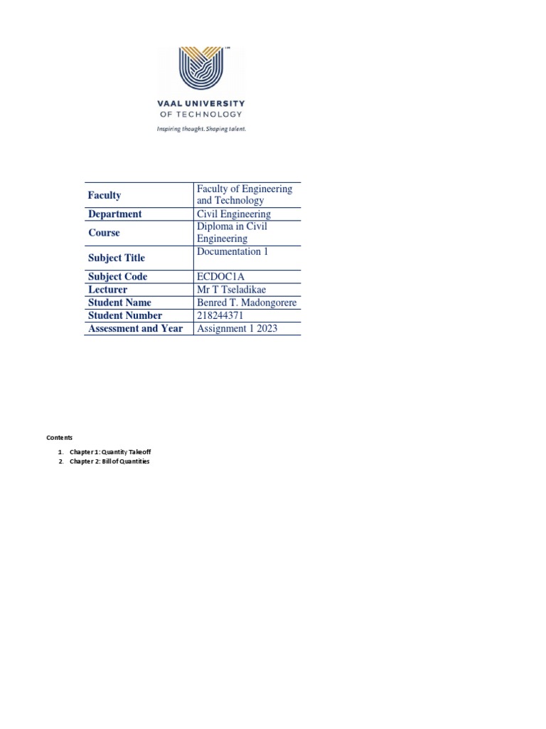 Documention Assignment 1 | PDF | Concrete | Civil Engineering