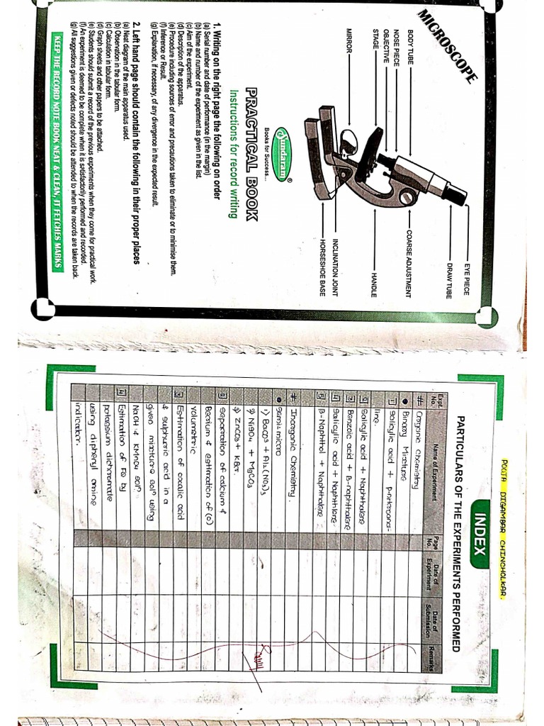 BSC III Practical Record Book | PDF