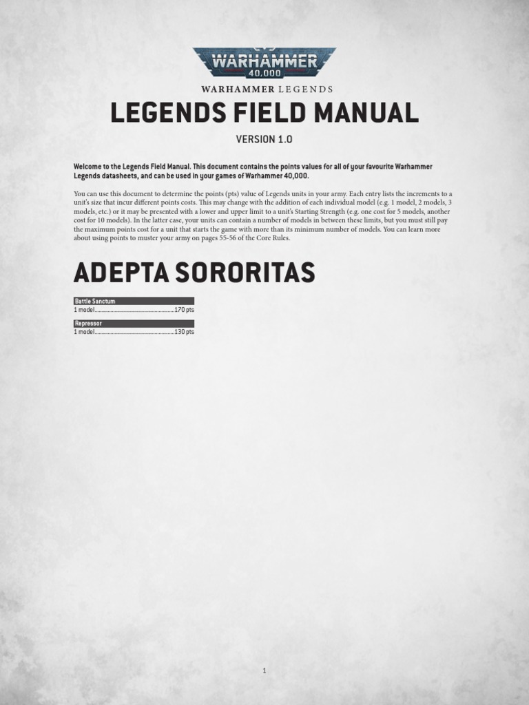 Legends Field Manual | PDF