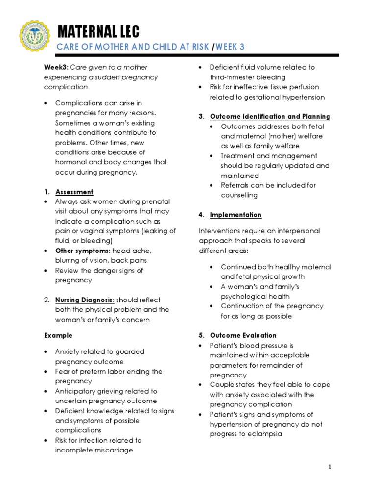 Maternal LEC - Week 3 - Transes | PDF