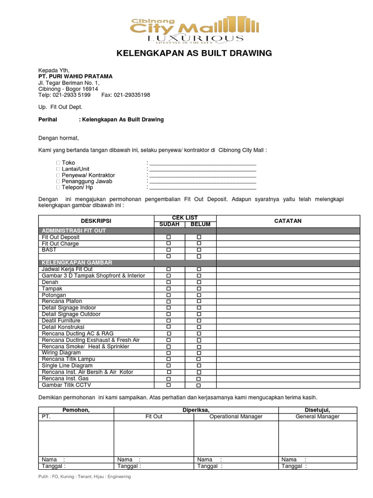 Format dan Contoh As Built Drawing | PDF