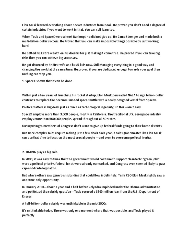 Elon Musk Mindset | PDF