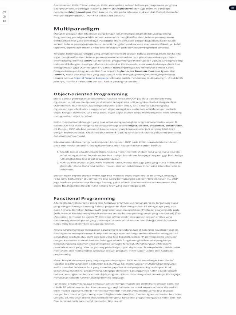 Kotlin Sebagai Multiparadigma | PDF