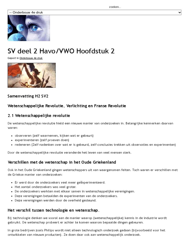 SV Deel 2 Havo - VWO Hoofdstuk 2 - Blik Op de Wereld | PDF
