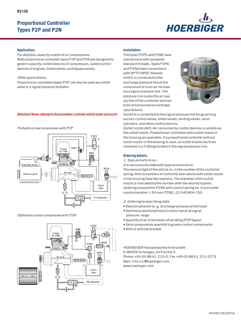 Proportional Controller Types P2P and P2N: Application: Installation ...