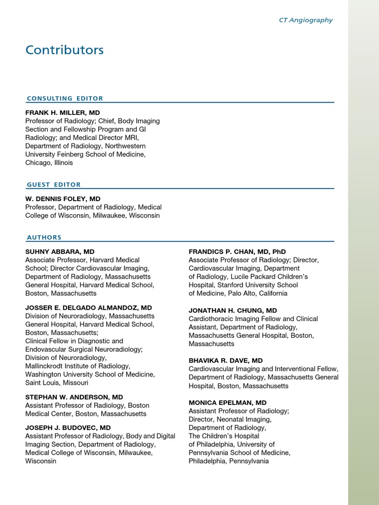 Contributors-List RCL | PDF | Radiology | Medical Imaging