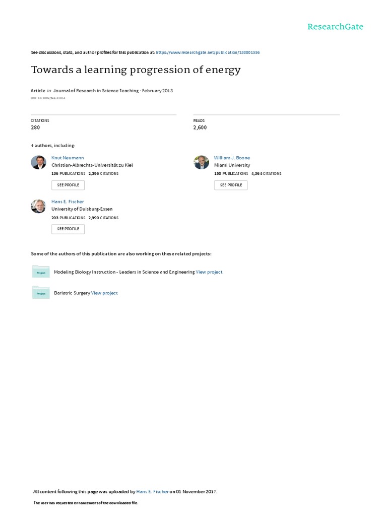 Learning Progressions | PDF | Learning | Science