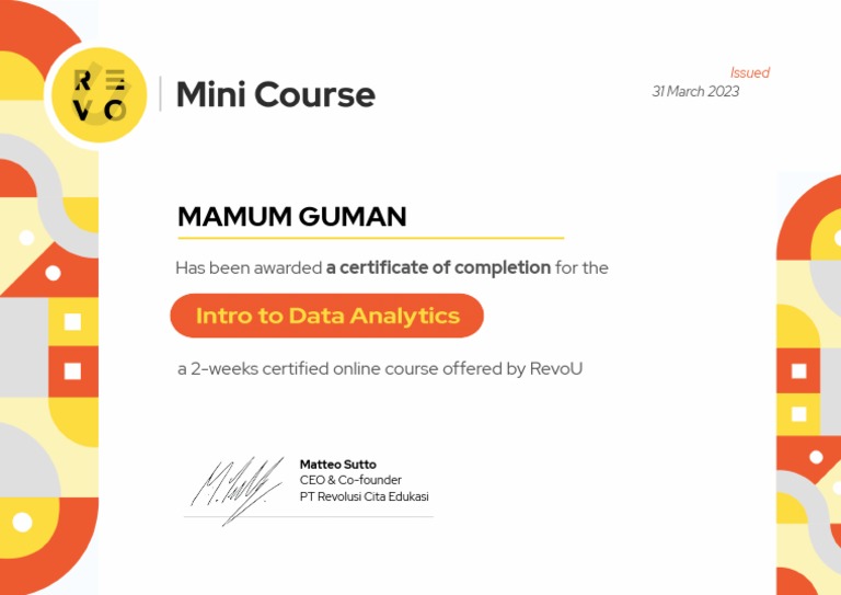 Mamum Guman Certificate Completion Damc23 | PDF | Technology & Engineering