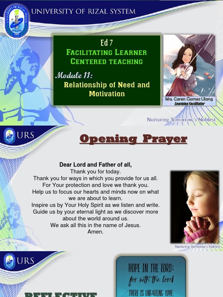 Ed7 Module 11 Relationship of Need and Motivation | PDF