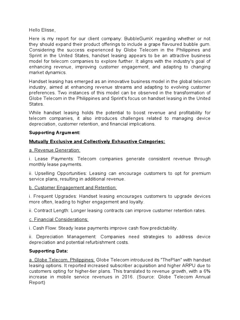 BCG Forage Task 1 | PDF | Sprint Corporation | Business Model