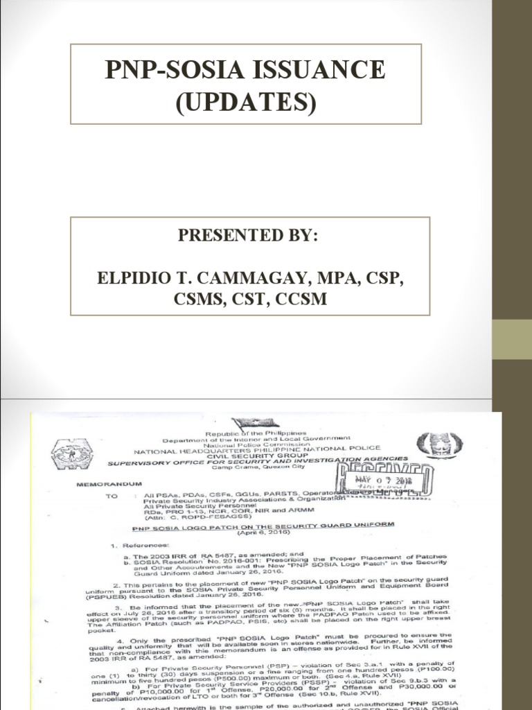 SOSIA Uniform Compliance Memo 2018 | PDF | Social Science