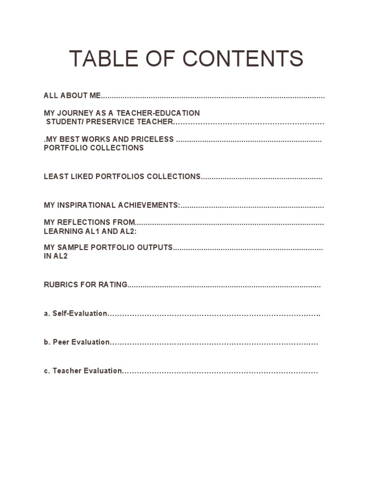 TABLE OF CONTENTS Portfolio Activity Ulang | PDF
