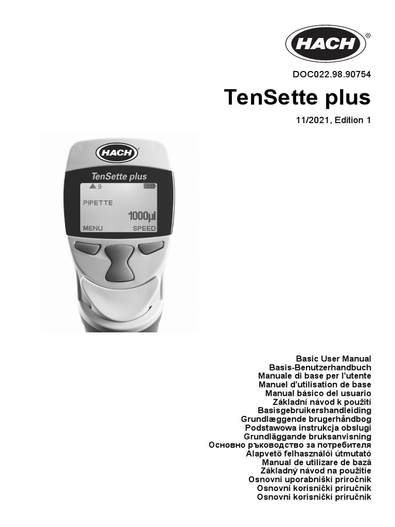 Hach TenSette Plus User Manual | PDF