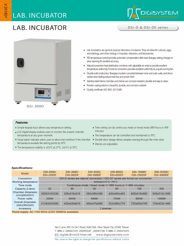 lab-incubator-DSI-D-DSI-DF SERIES | PDF