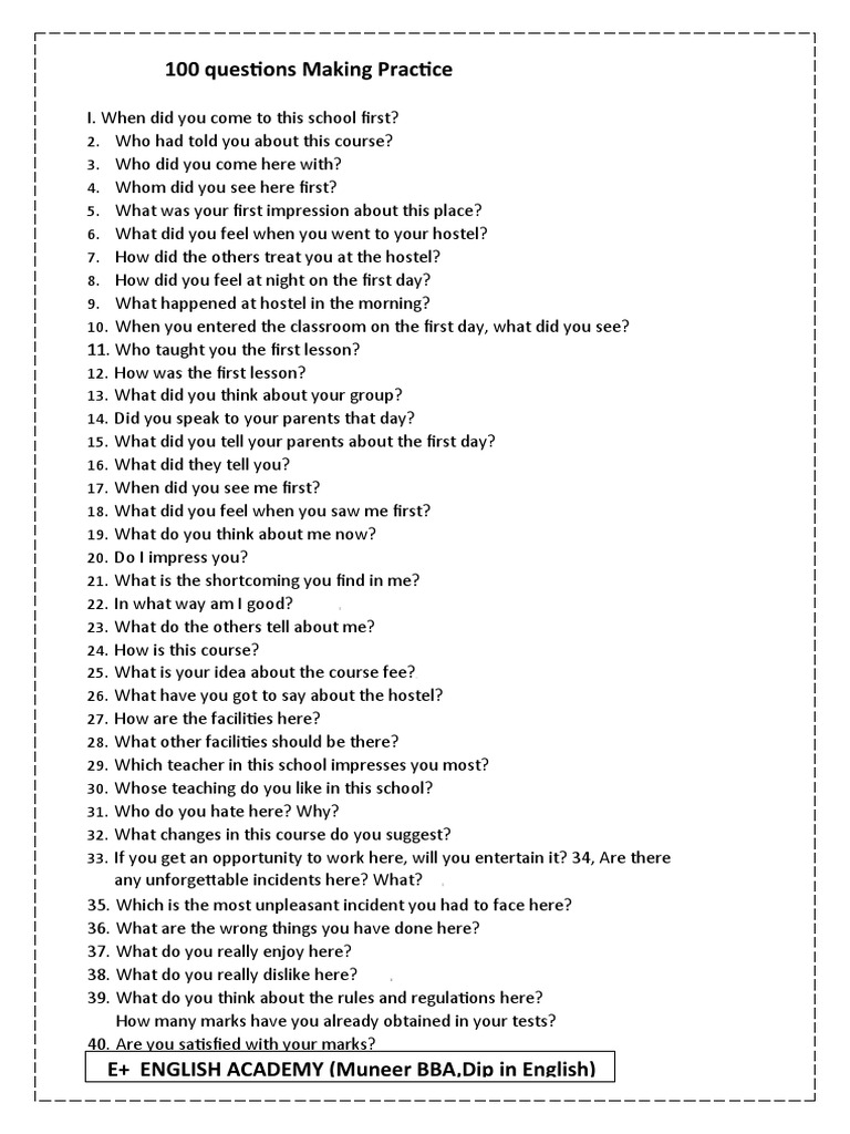100 Questions | PDF