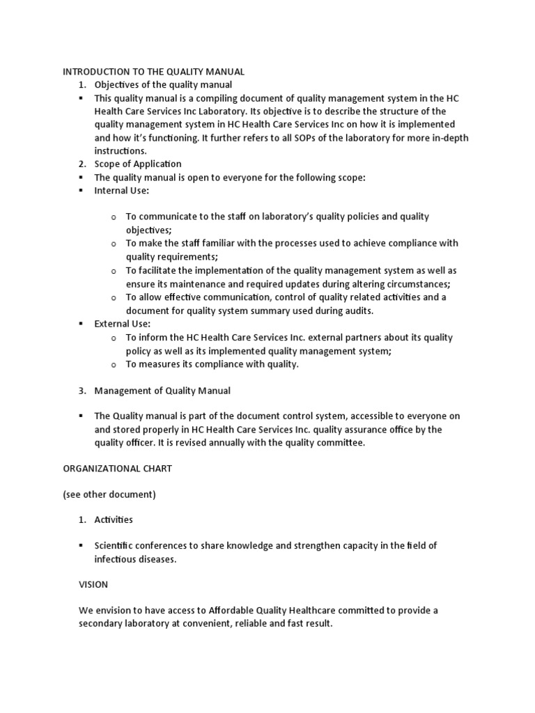 Quality Manual Lab (Draft) | PDF | Business | Technology & Engineering