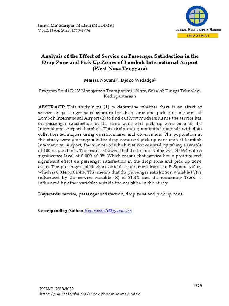 Service Impact on Passenger Satisfaction | PDF | Statistical Theory ...