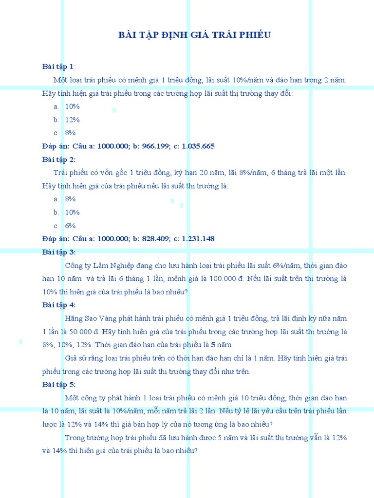 Bai Tap Dinh Gia Trai Phieu | PDF