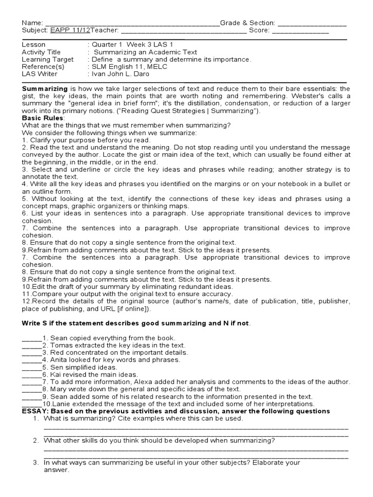 Week-3-Eapp Las 1-2 | PDF | Career & Growth