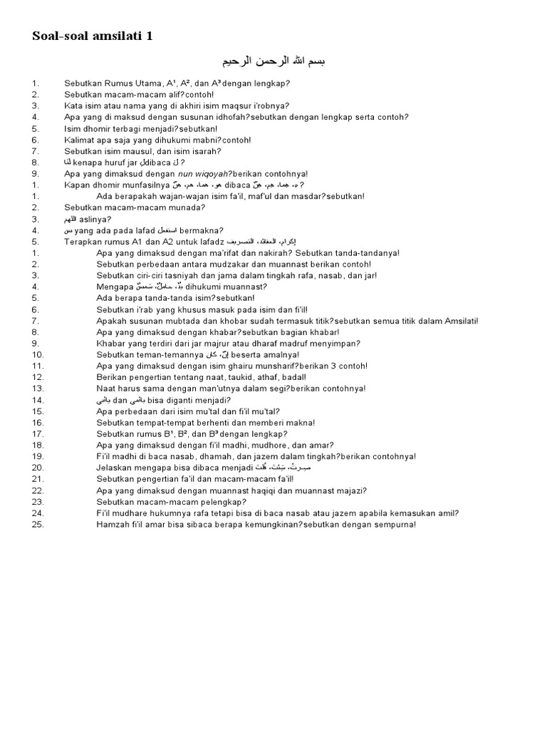 Soal Amsilati 111 | PDF