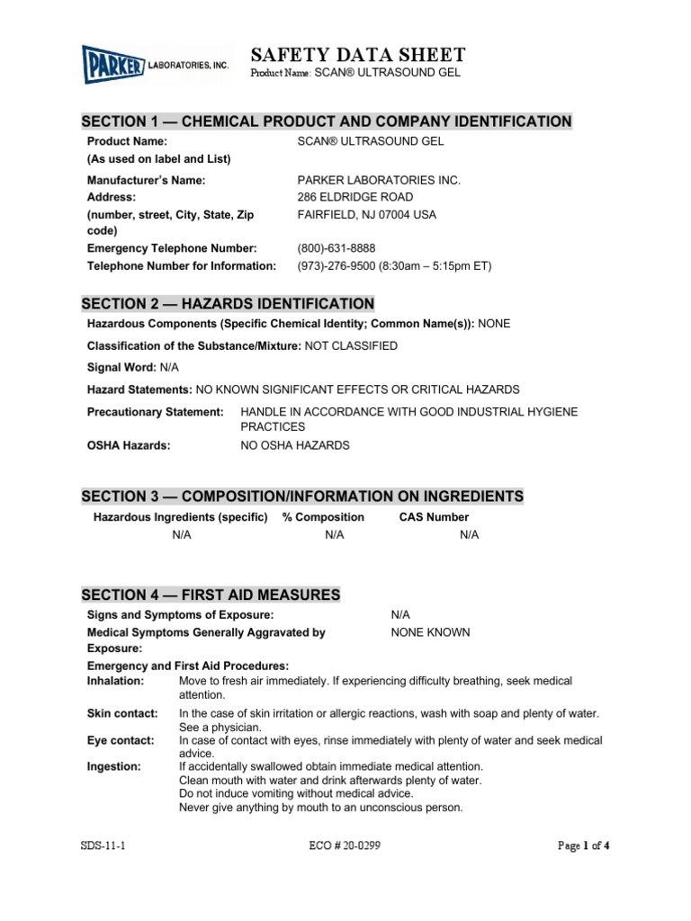 SDS-11-1 Scan Ultrasound Gel | PDF