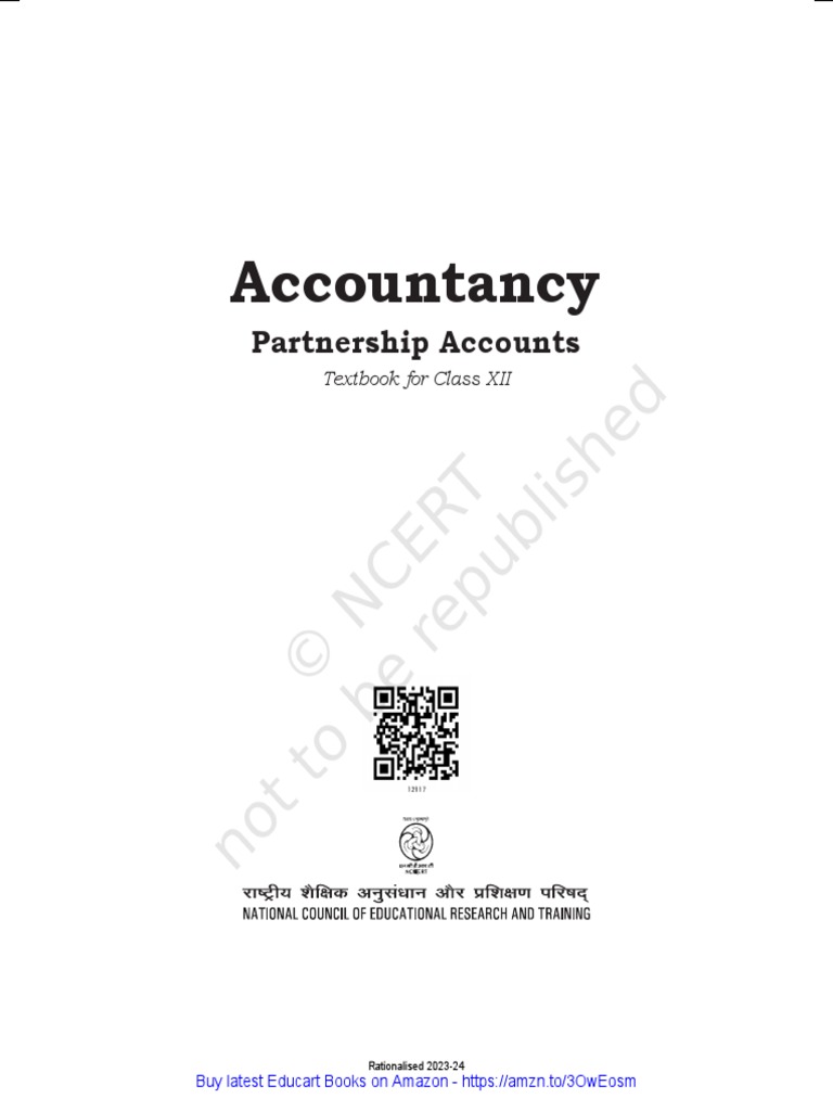 NCERT Class 12 Accountancy Book (Part I) | PDF