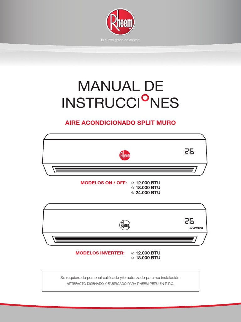 Manual de Instrucciones | PDF | Aire acondicionado | Ingenieria Eléctrica