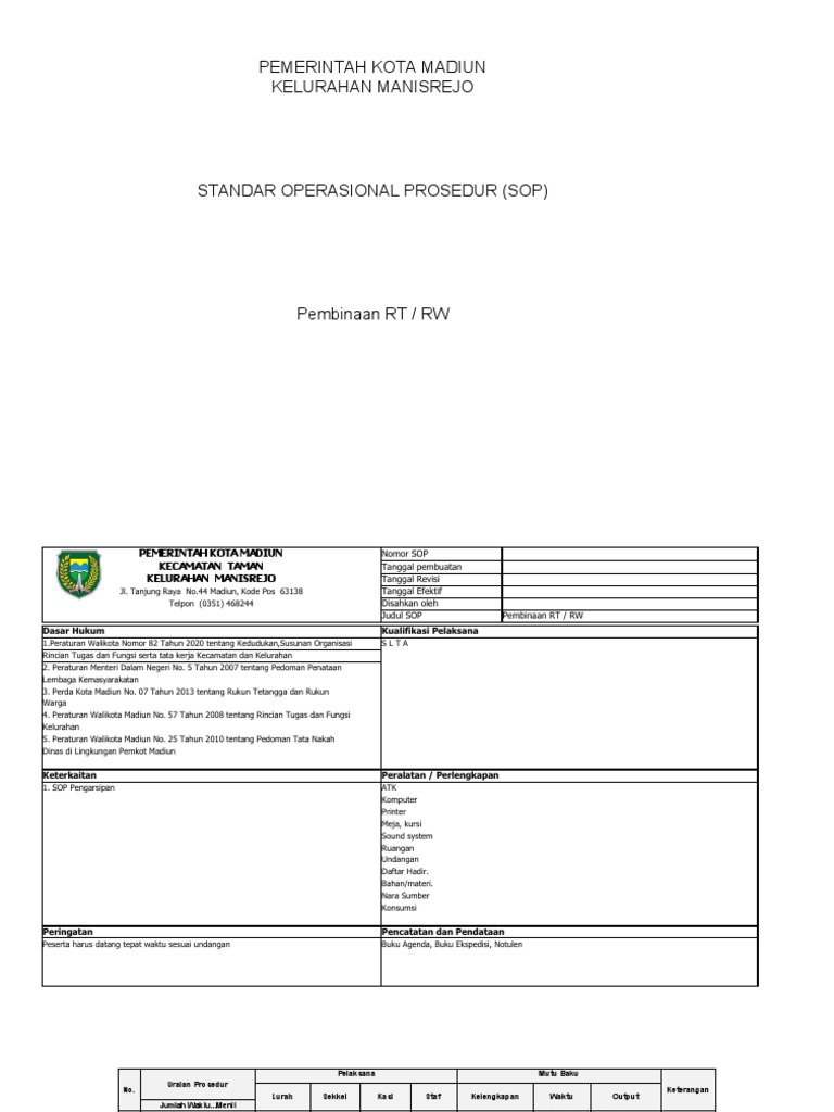 Sop Pembinaan RT RW | PDF