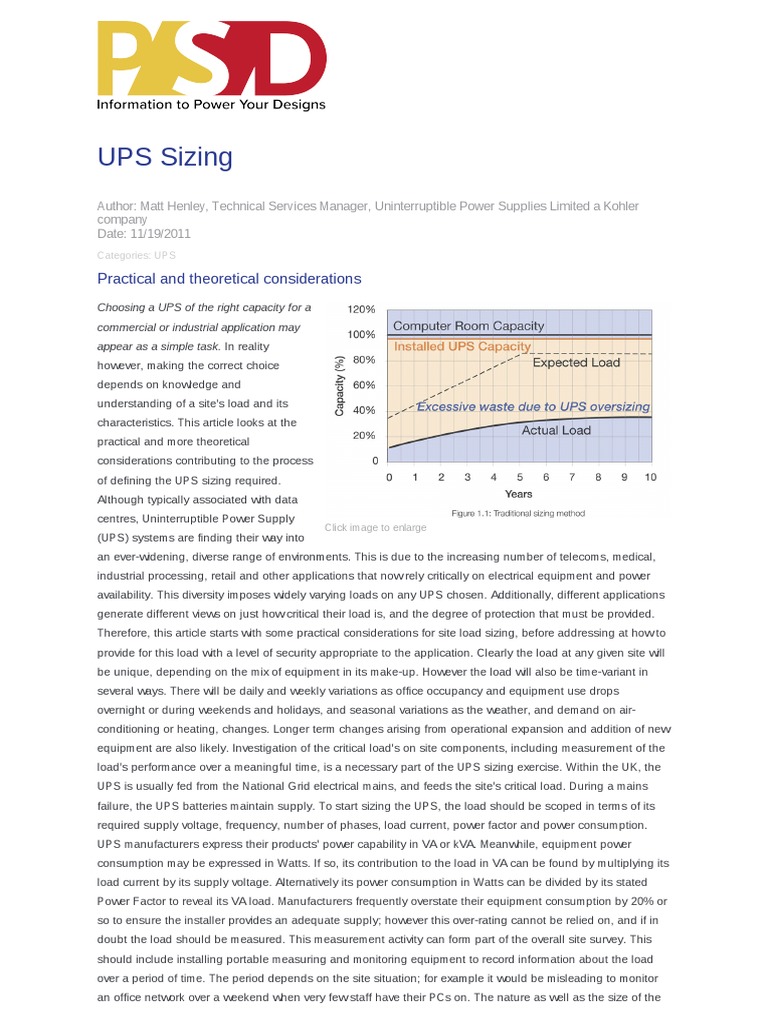 Ups Sizing | PDF | Mains Electricity | Electric Power