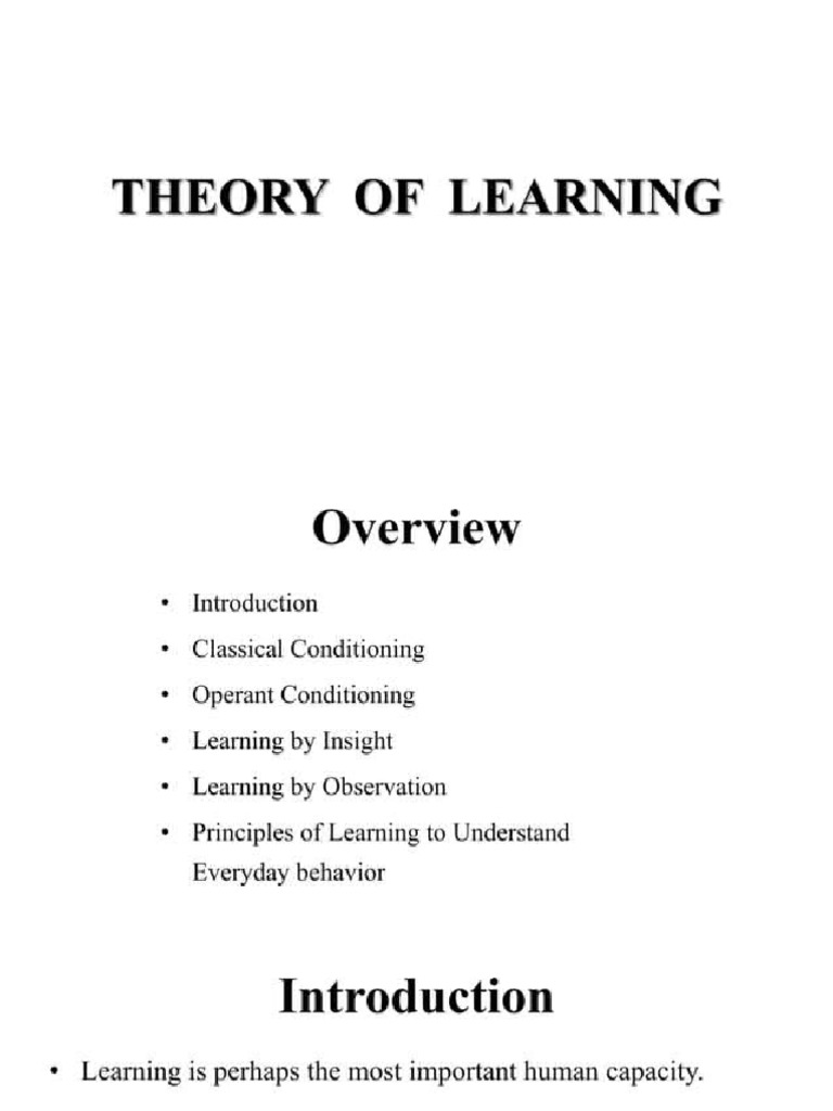 Theories of Learning | PDF