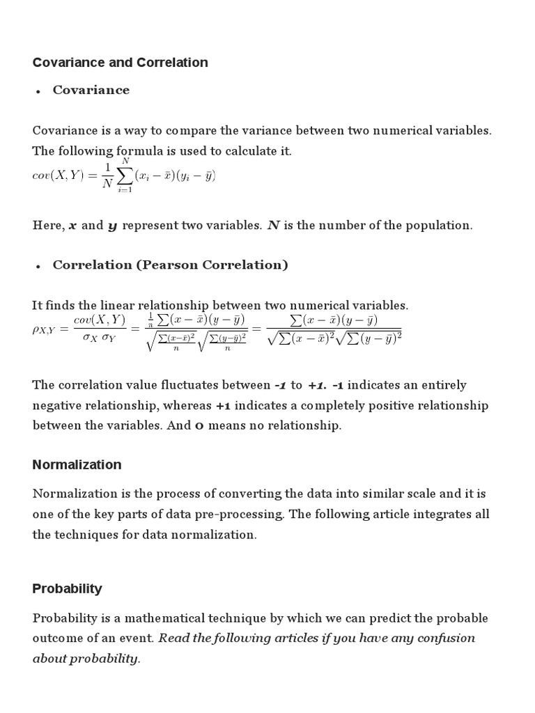 Covariance | PDF | Science & Mathematics
