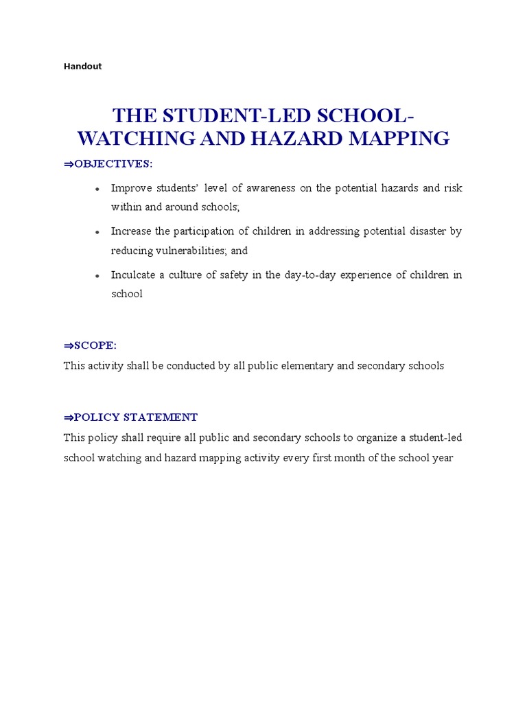 Student Led and Hazard Mapping F | PDF | Hazards