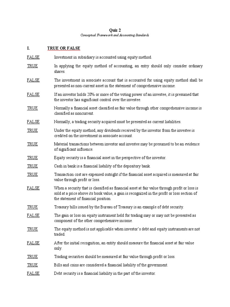 PRACTICE Quiz 2 - CFAS | PDF
