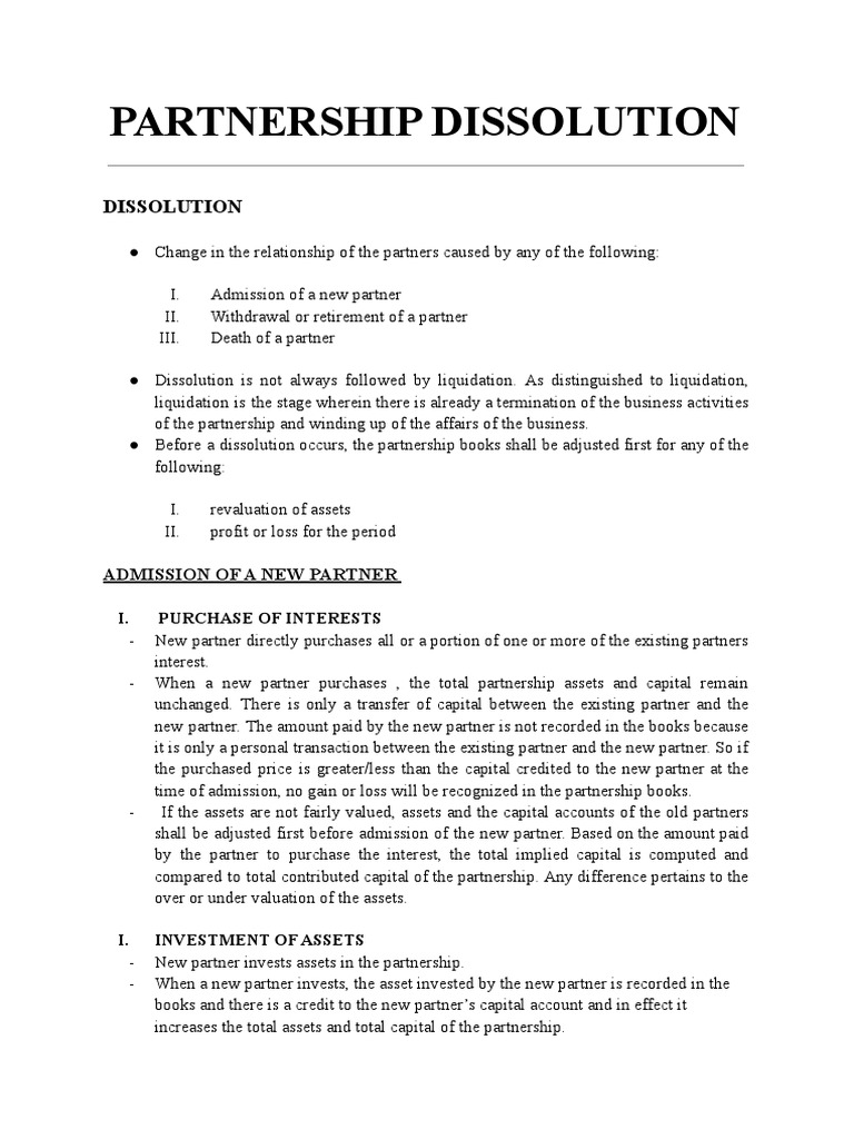 Partnership-Dissolution-1 (Far) | PDF | Partnership | Liquidation